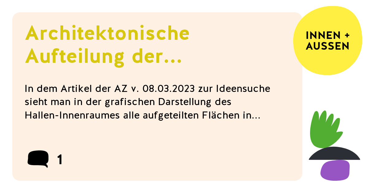 Architektonische Aufteilung der HALLENFLÄCHE – Alle für die Halle